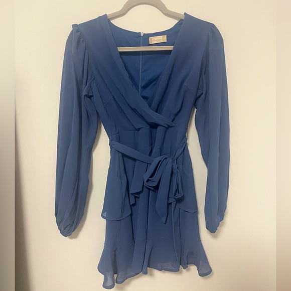 Altar'd State | Dresses | Altard State Blue Dress W Sleeeves | Poshmark